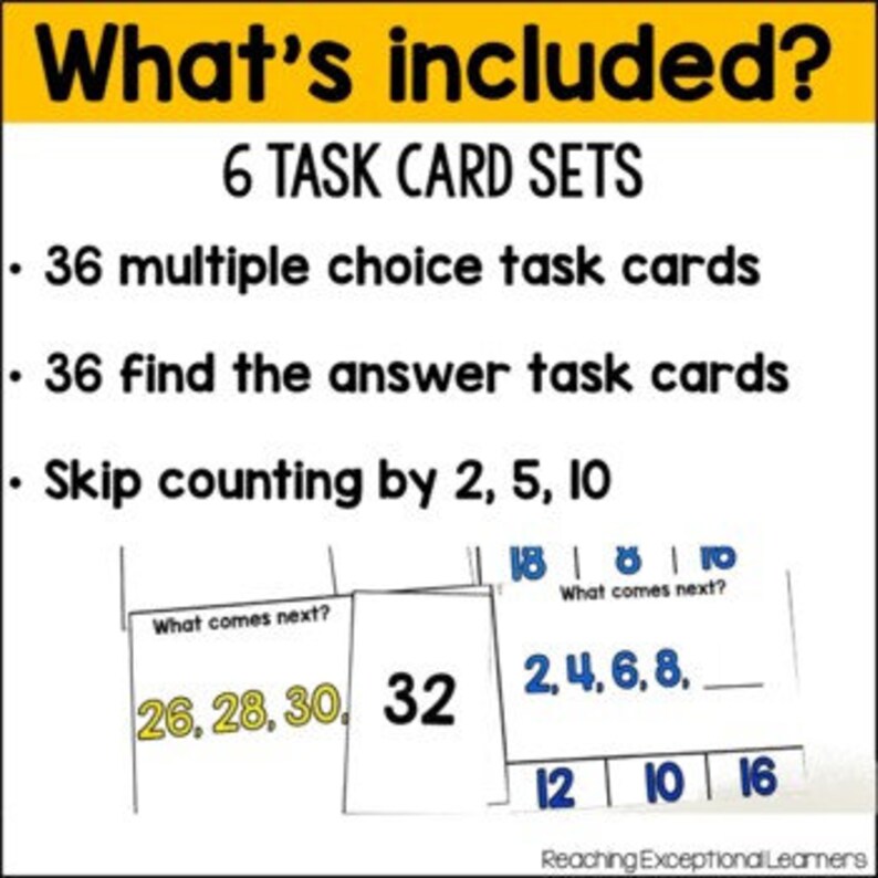 Skip Counting Task Card Set - Etsy