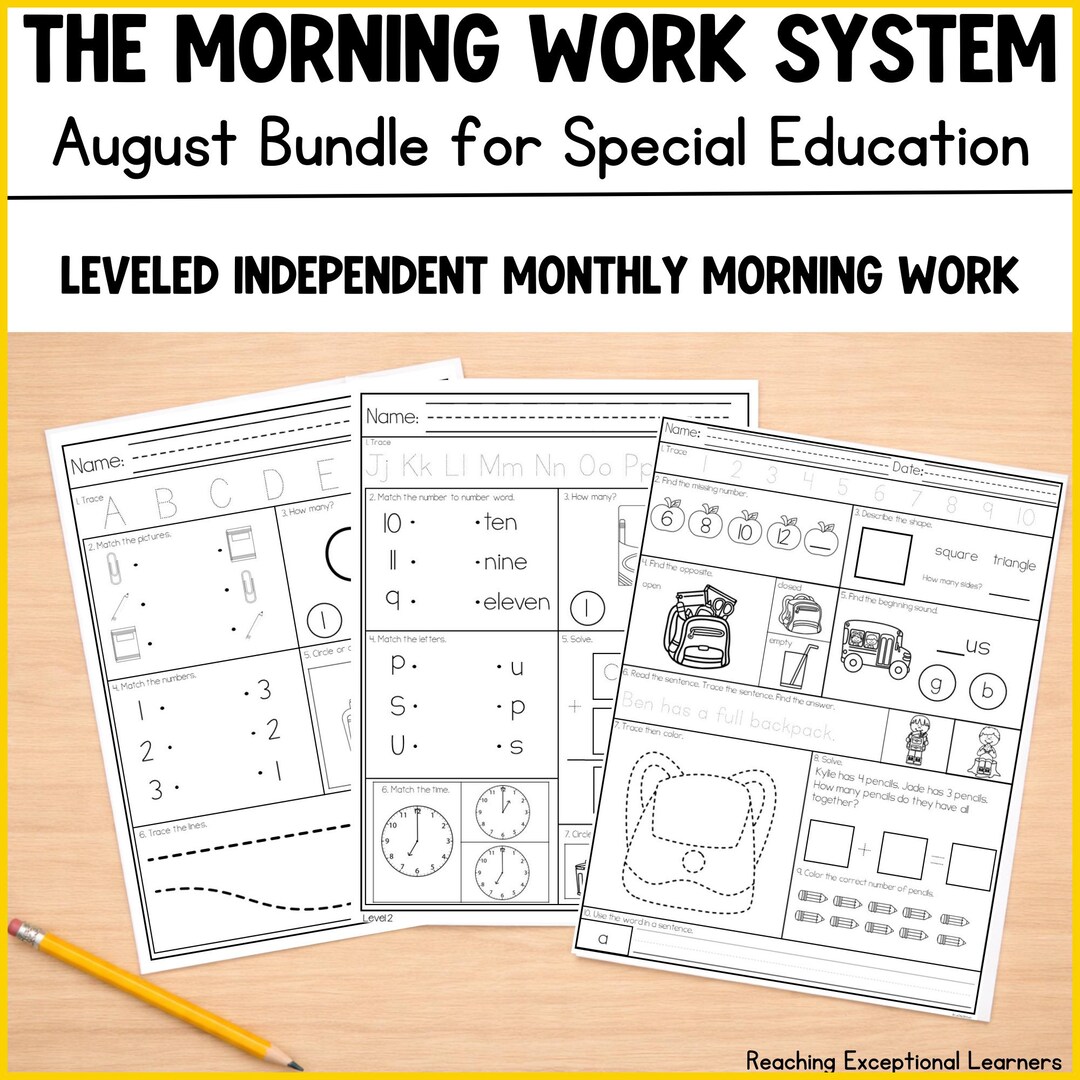 August Morning Work Bundle Special Education - No-prep Daily Practice ...
