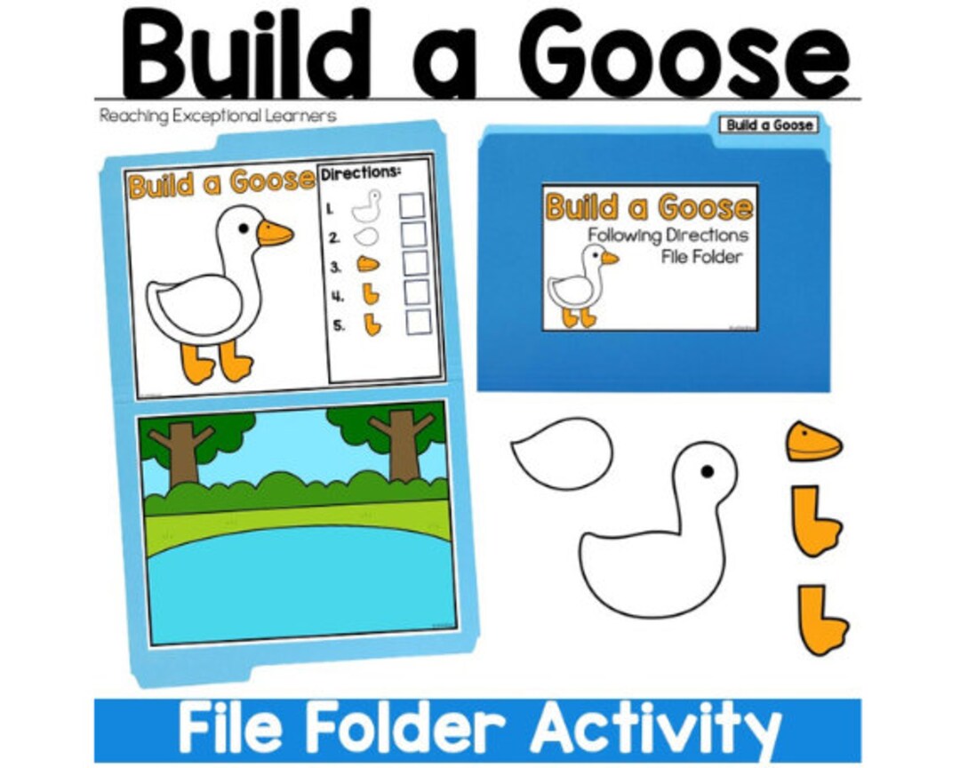 Following Directions File Folder: Build a Goose - Etsy