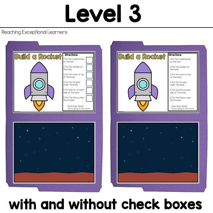 Following Directions File Folder: Build a Rocket - Etsy