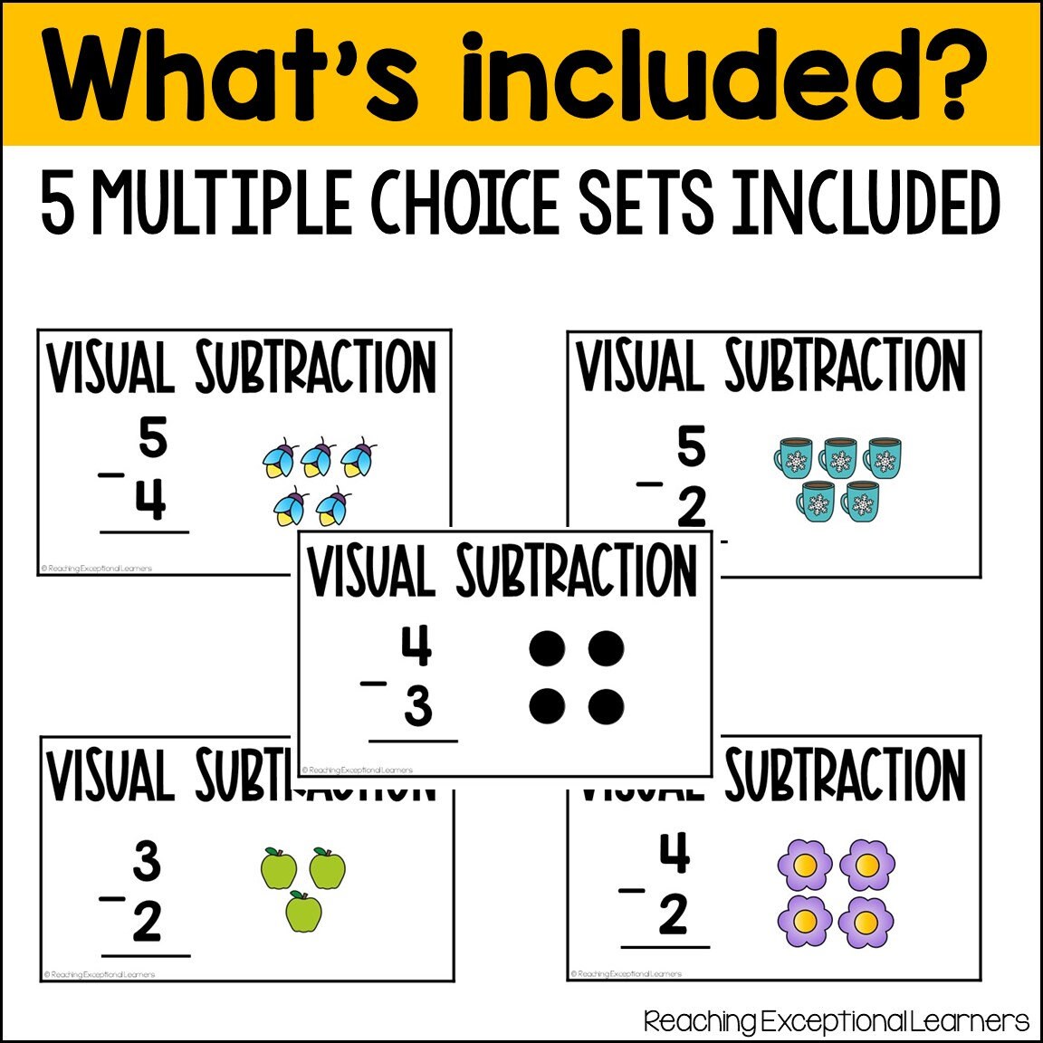 Visual Subtraction Task Cards - Etsy