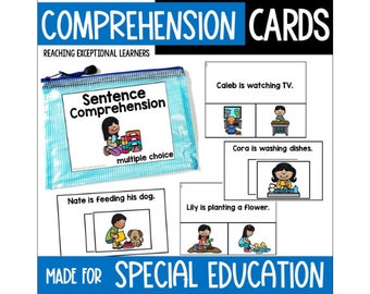 WH Questions Task Cards With Visuals - Sentence Comprehension Special ...