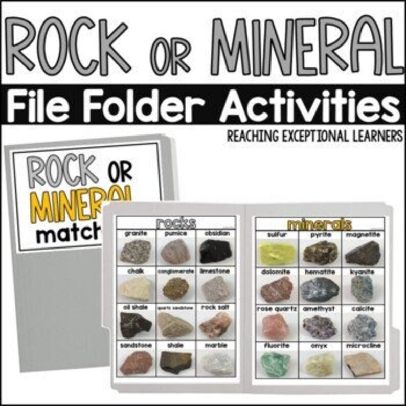 Rock or Mineral File Folder Activities - Etsy