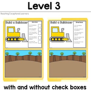 Following Directions File Folder: Build a Bulldozer - Etsy