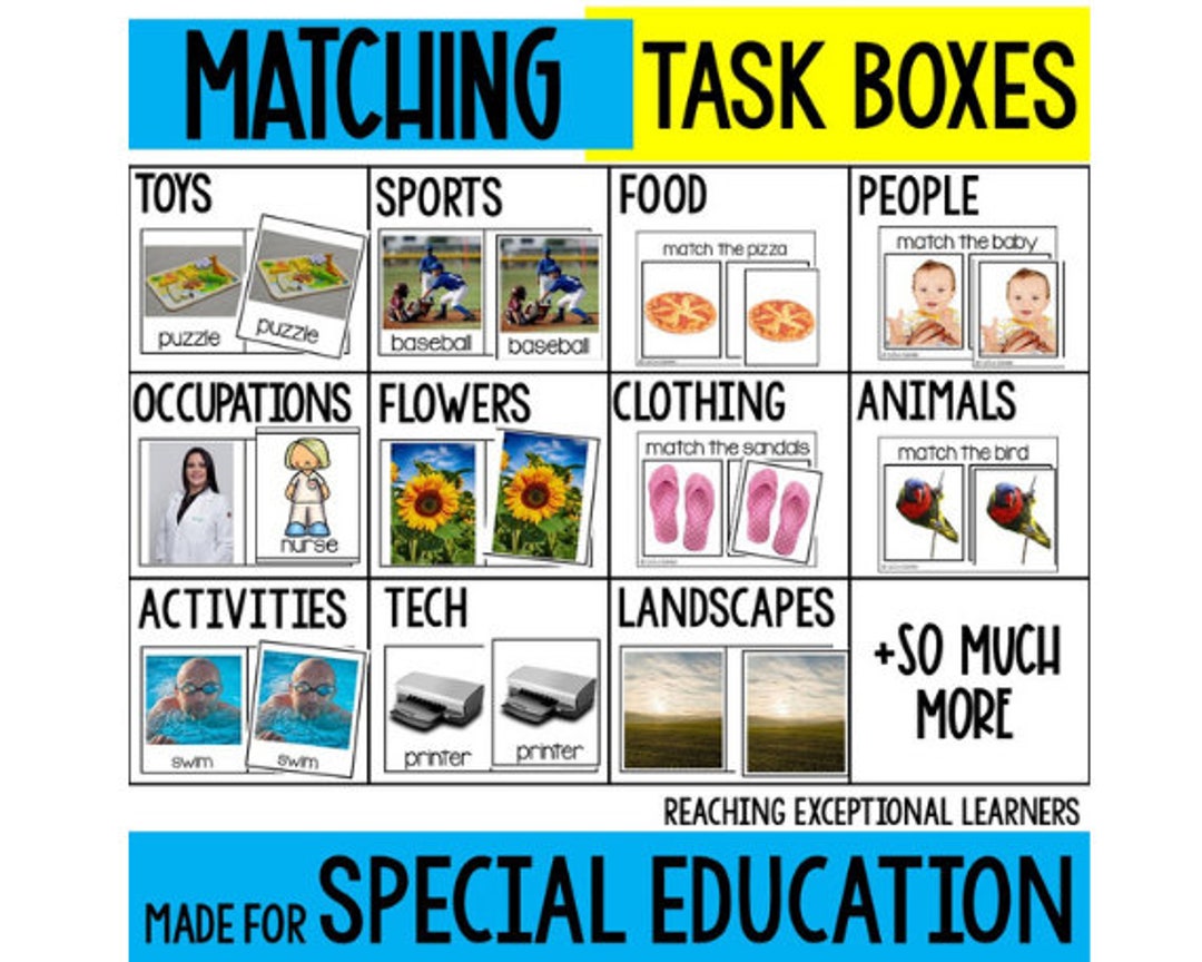 Matching Task Boxes for Special Education - Etsy