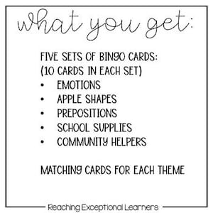 BINGO for Special Education Set 1 - Etsy