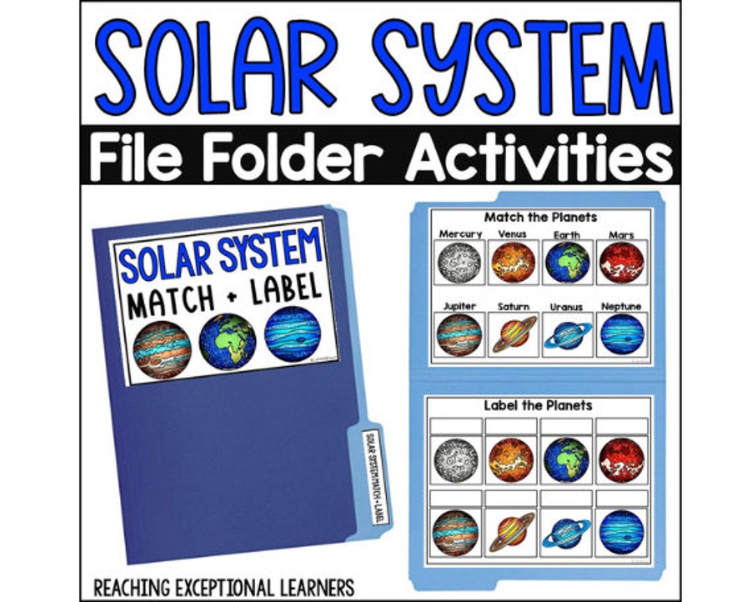 Solar System File Folder Activities - Etsy