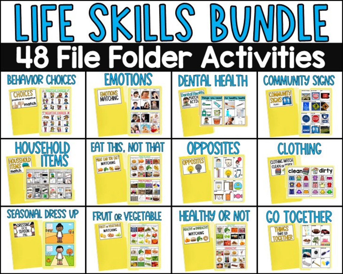 Life Skills File Folders - Etsy