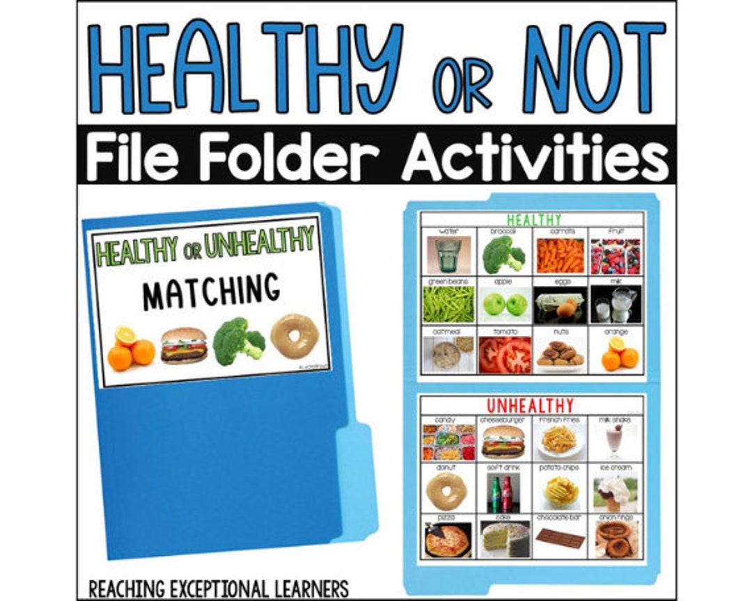Healthy or Unhealthy File Folder Activity - Etsy