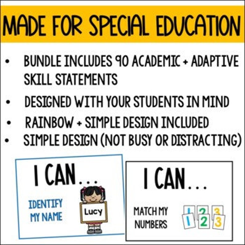 I Can Academic and Adaptive Statements Bundle Special Education - Etsy