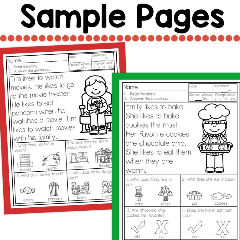 December Comprehension for Special Education - Etsy