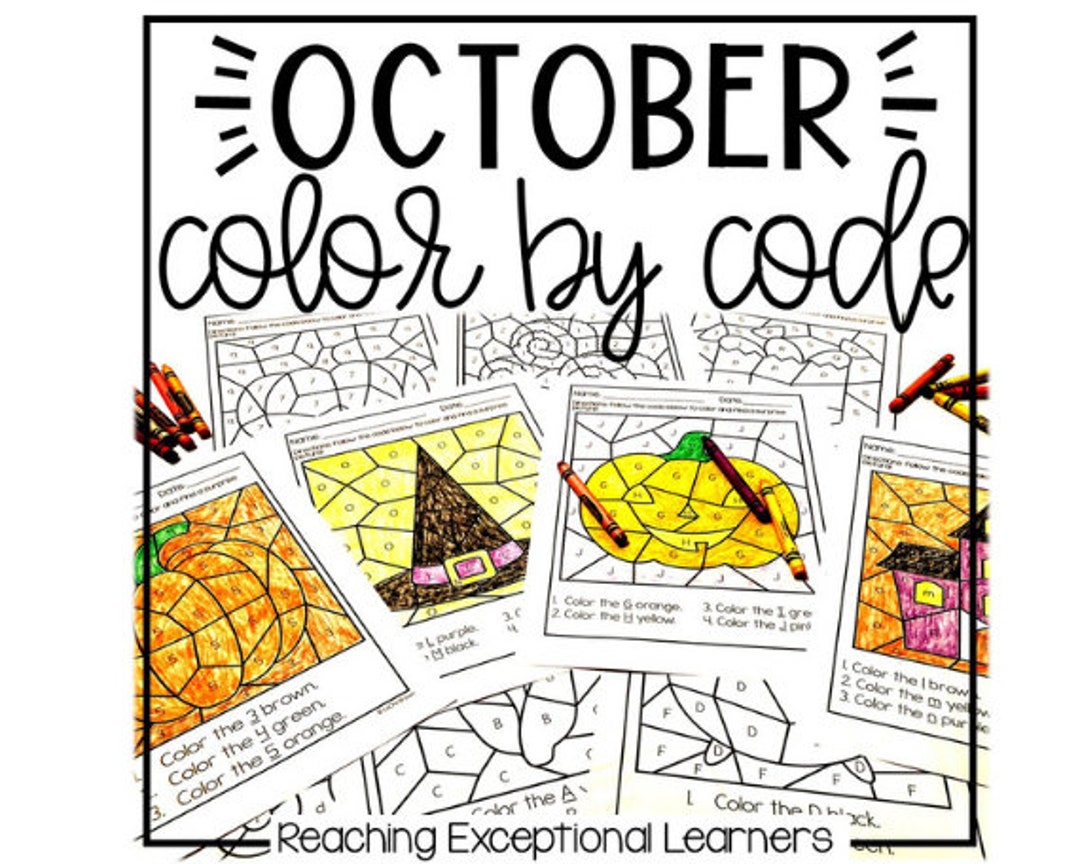 October Color by Code - Etsy