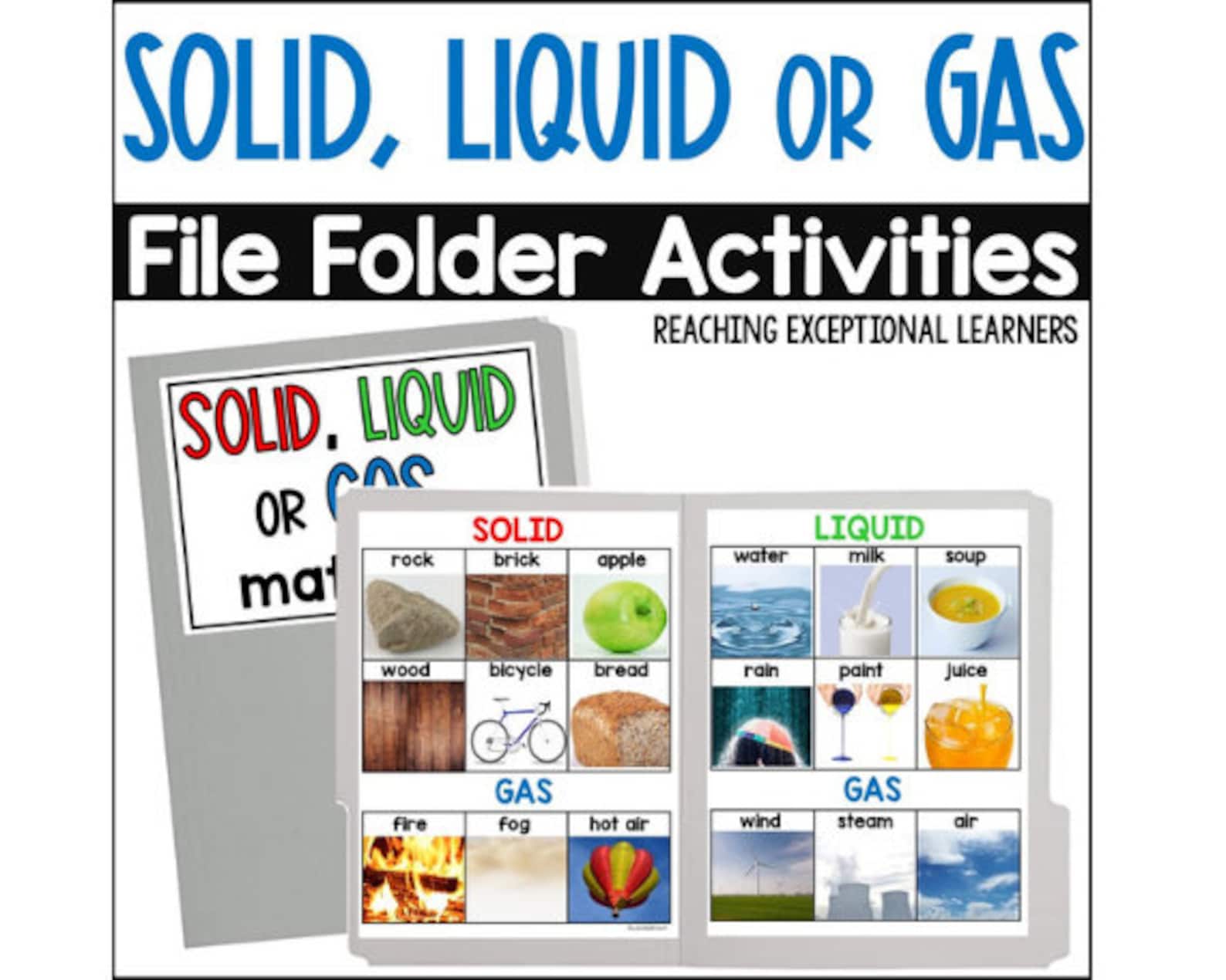 States of Matter File Folder Activities - Etsy