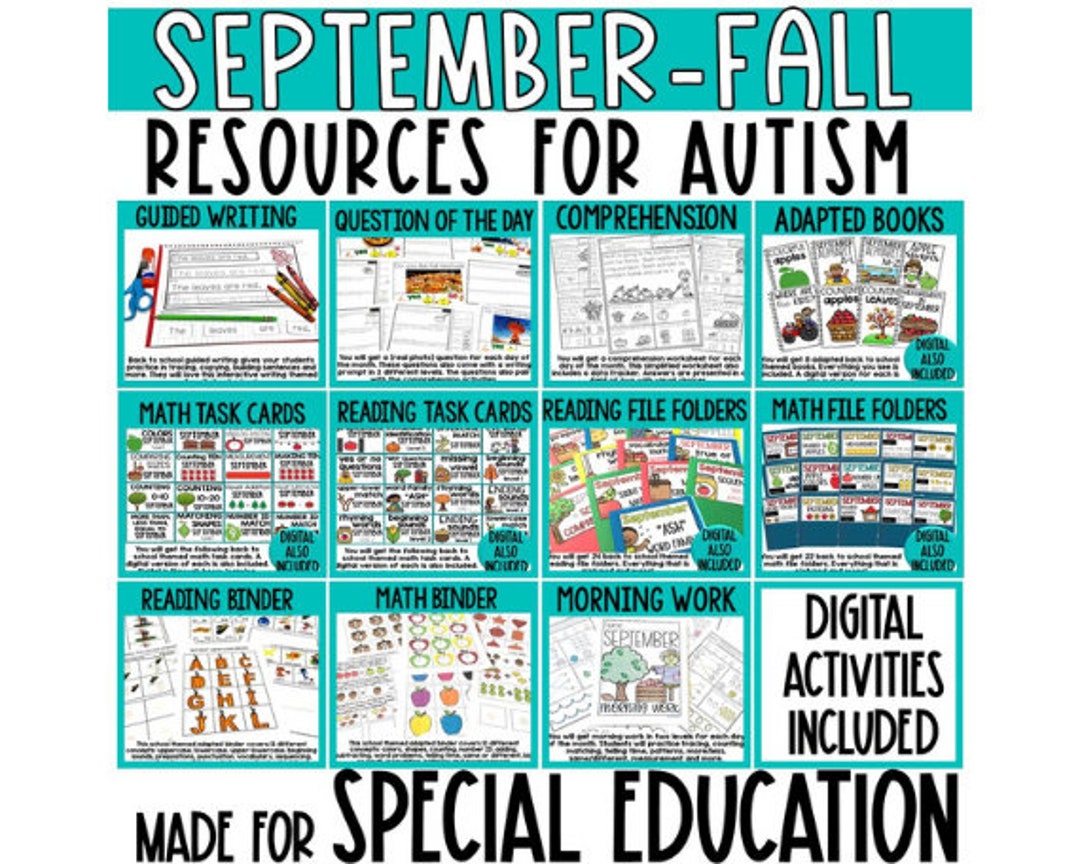 September Resources for Special Education - Etsy