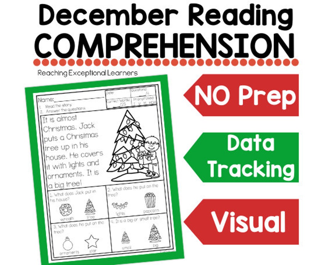 December Comprehension for Special Education - Etsy