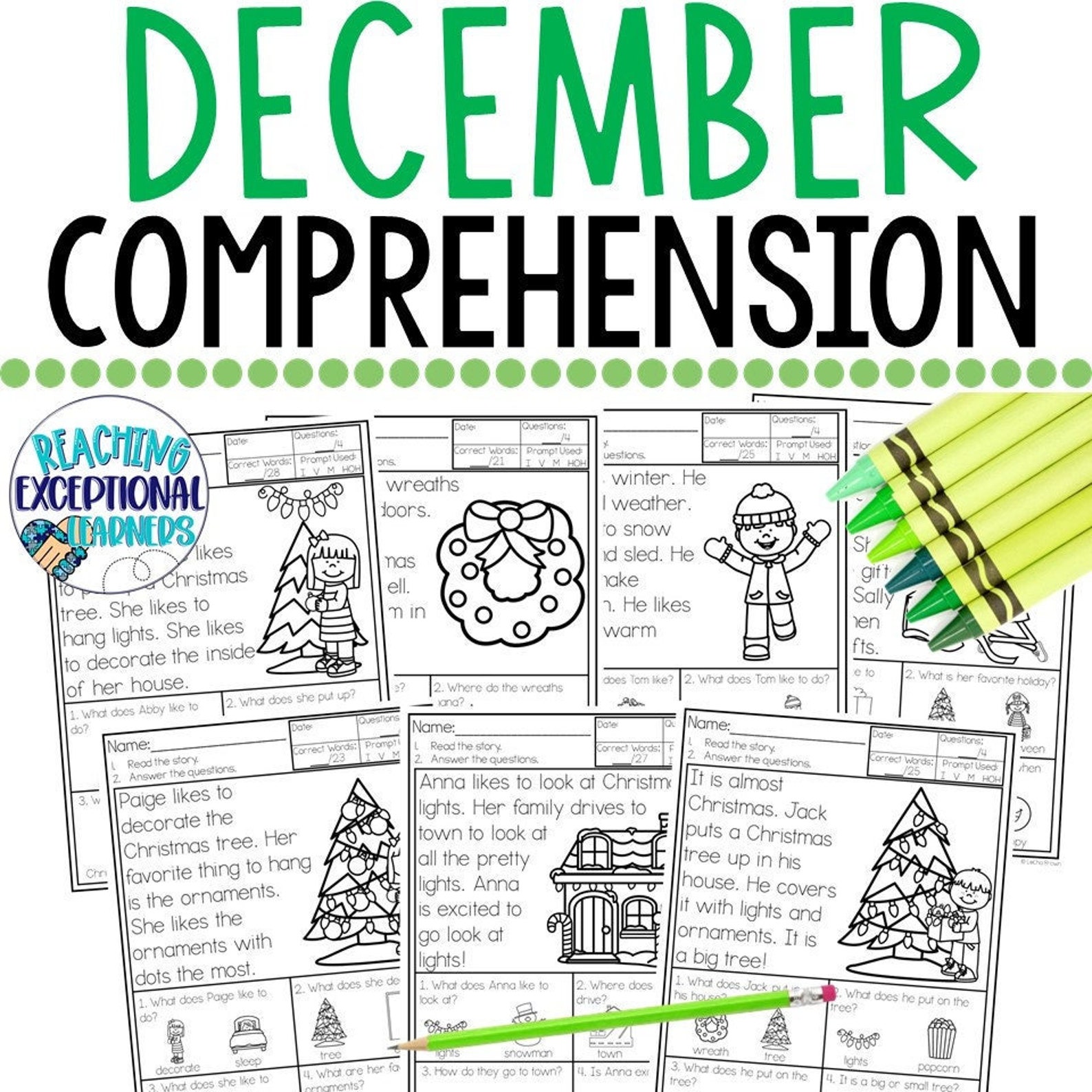 December Comprehension for Special Education - Etsy