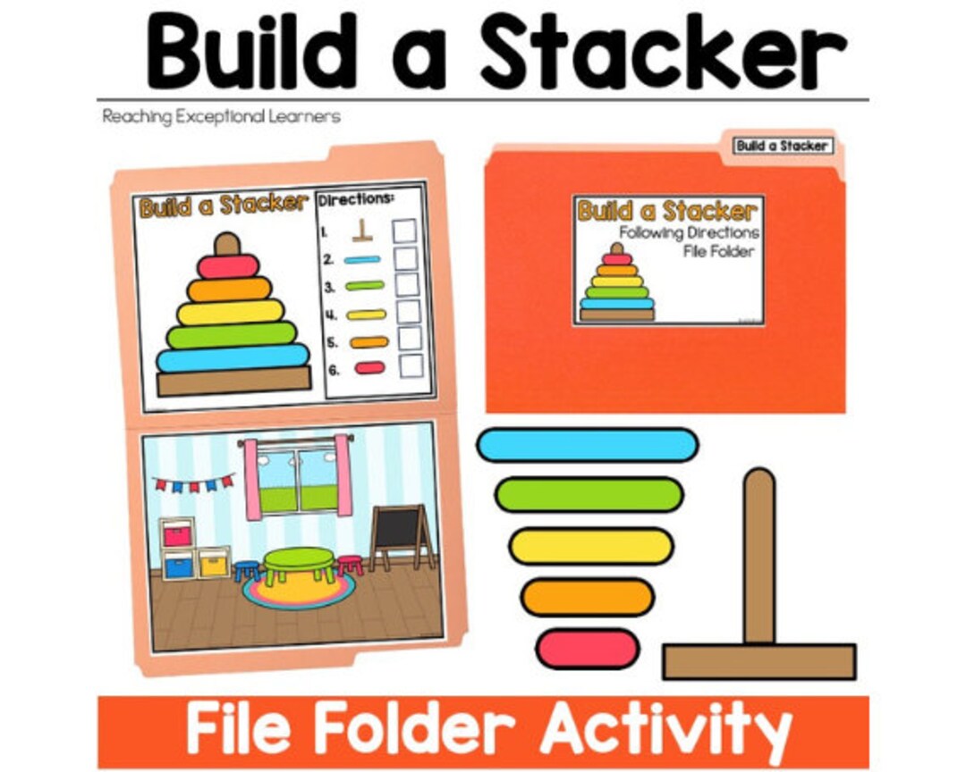 Following Directions File Folder: Build a Stacker - Etsy