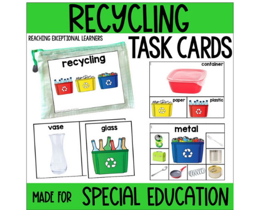 Recycling Task Cards Special Education - Etsy