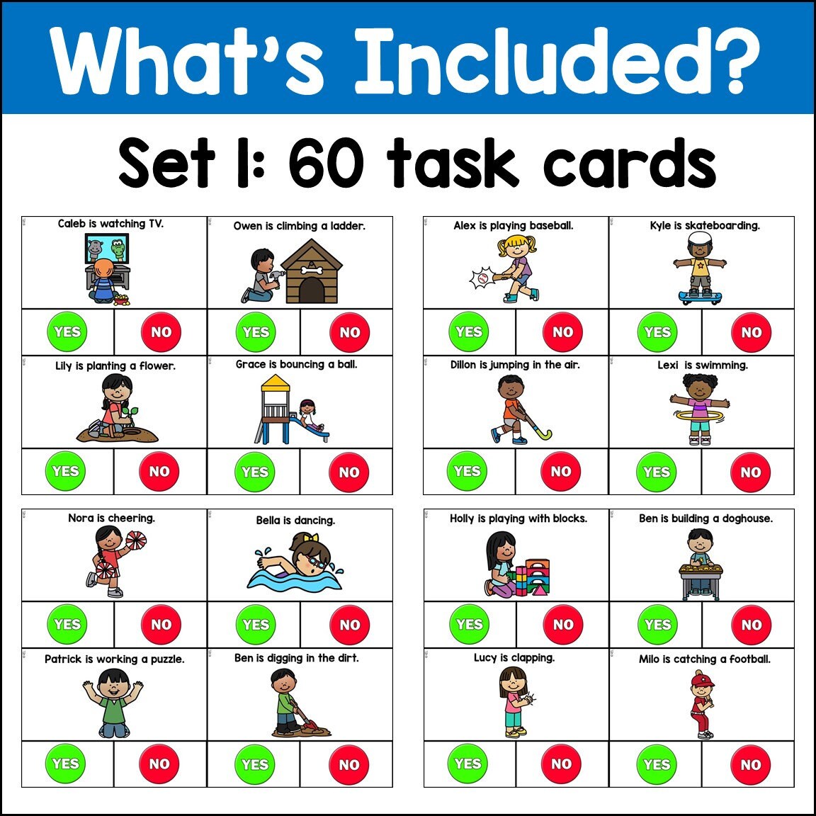 Yes or No Task Cards - Etsy