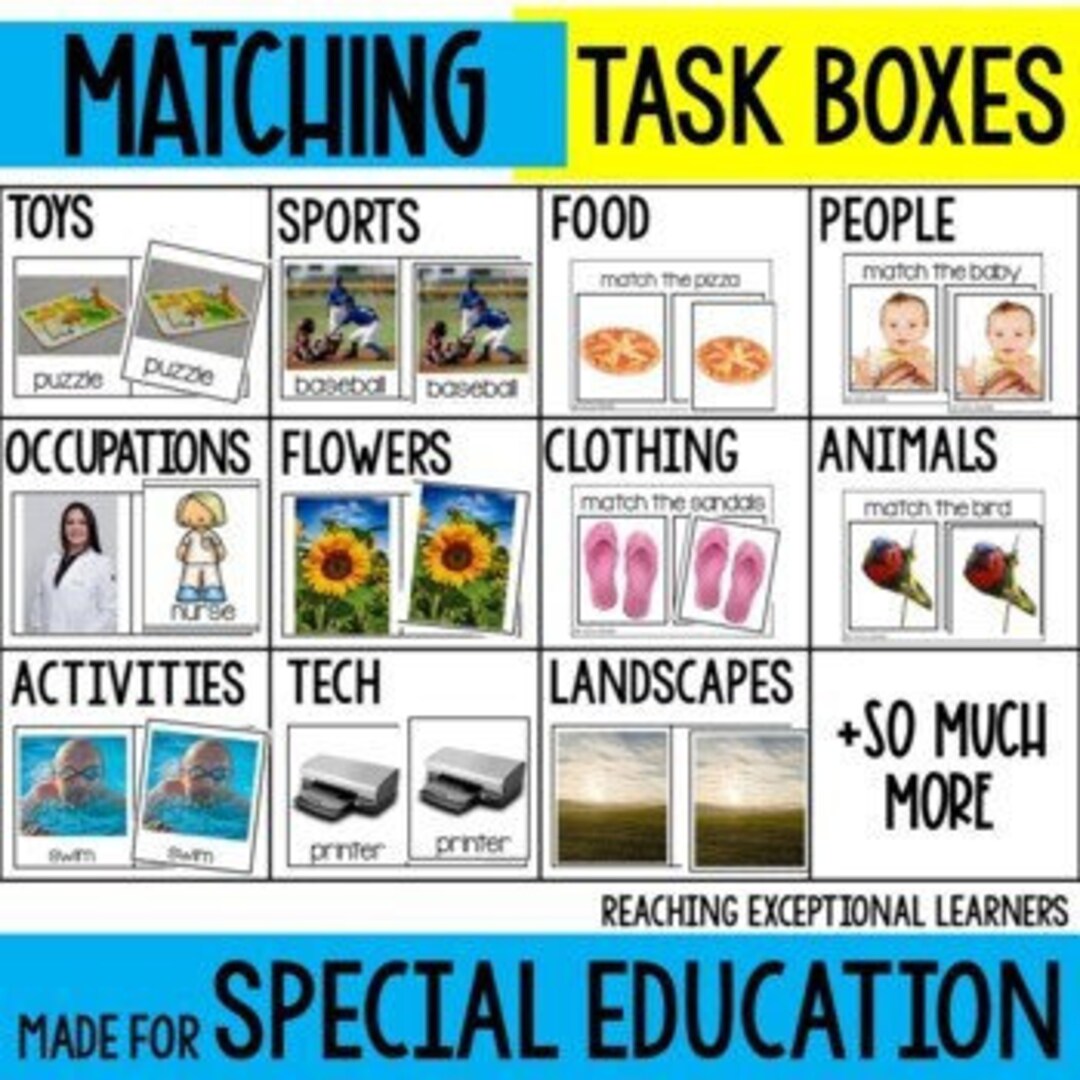 Matching Task Boxes for Special Education - Etsy