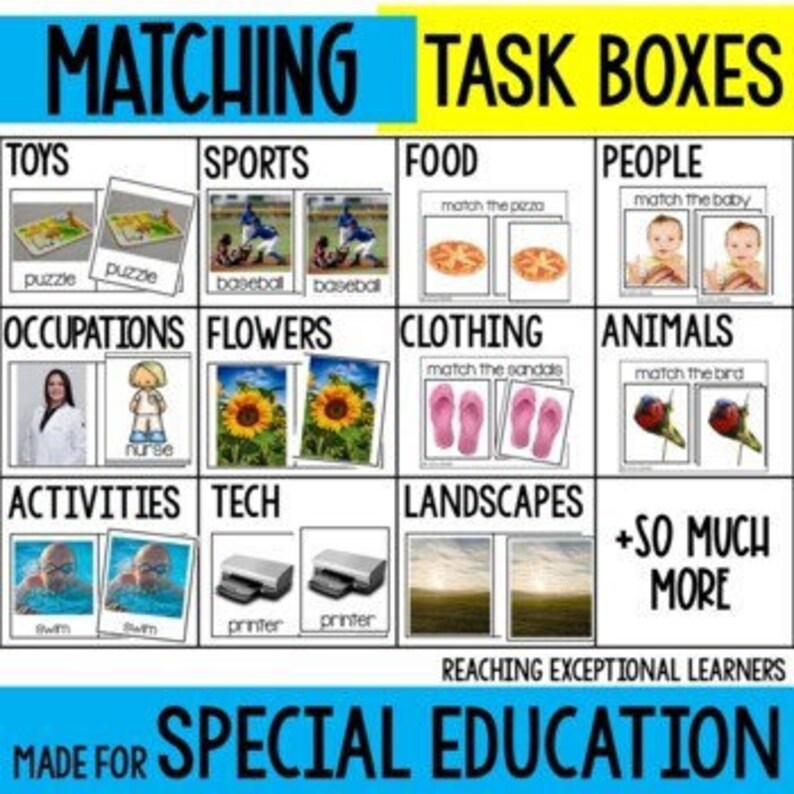 Matching Task Boxes for Special Education - Etsy