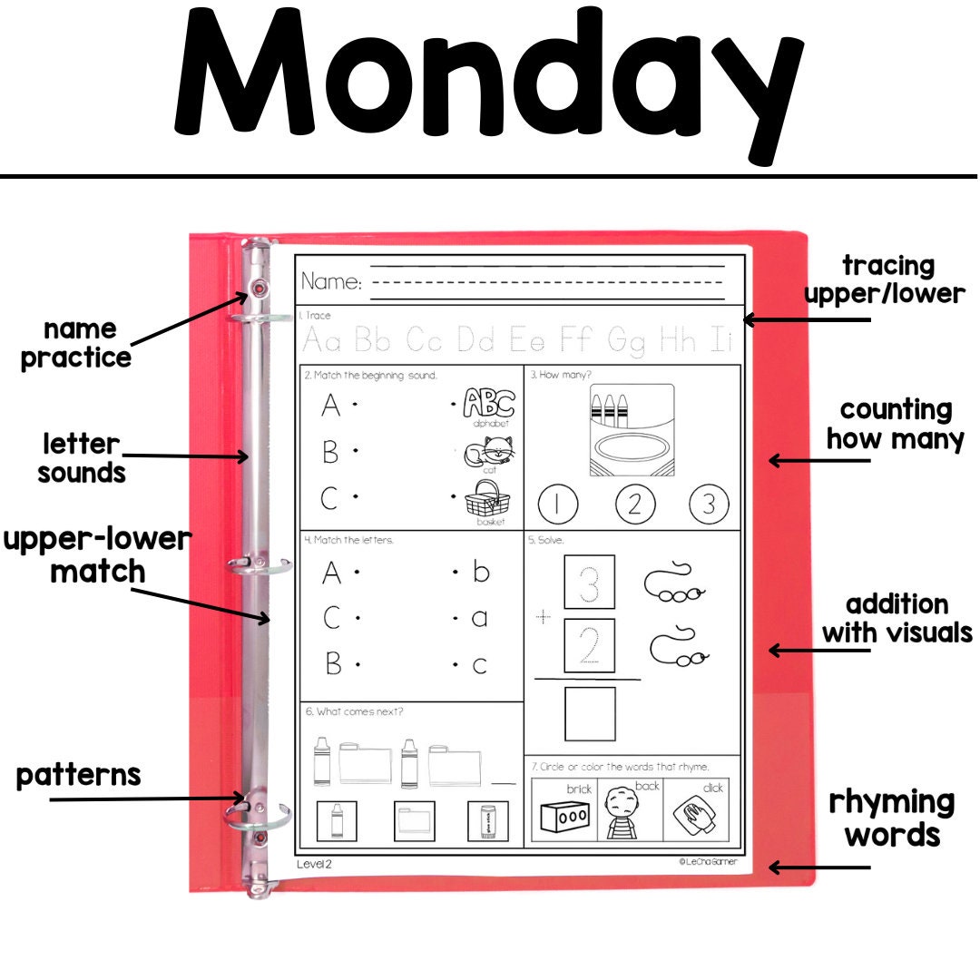 Special Education Morning Work Level 1 Bundle - Literacy, Math & Fine ...