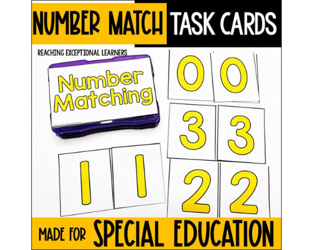 Number Match 0-50 Task Cards - Etsy
