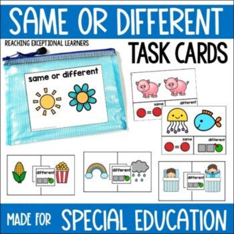Same or Different Task Cards - Etsy
