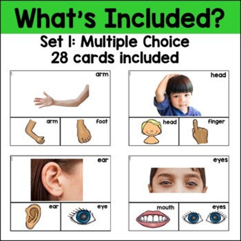 Body Parts Task Cards Special Education - Etsy