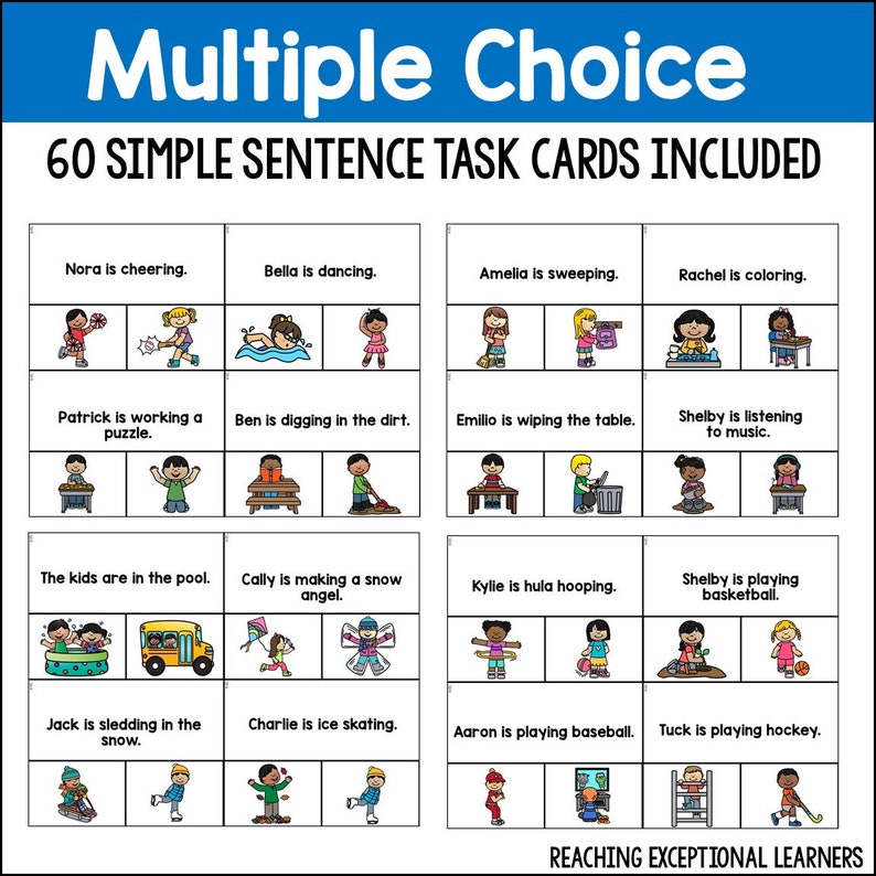 Sentence Comprehension Task Cards - Etsy
