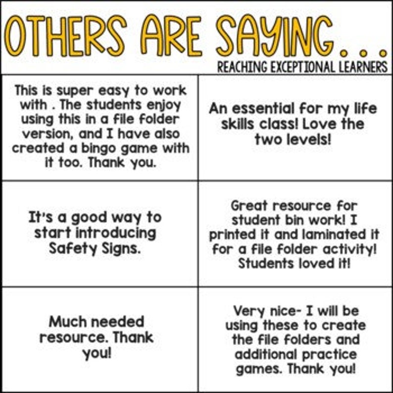 Community Signs File Folder Activity - Etsy