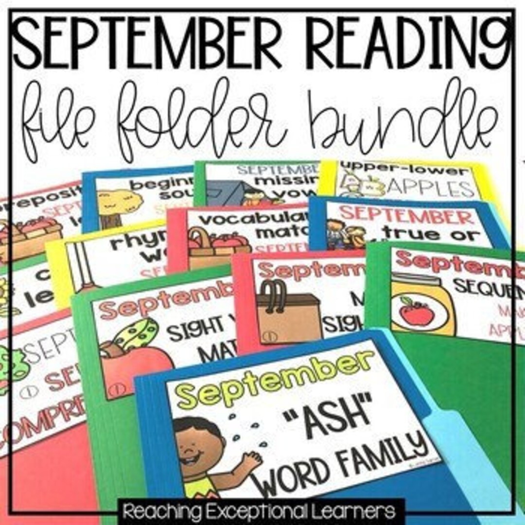 September Reading File Folder Bundle - Etsy