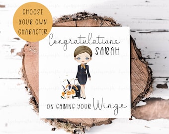 Cabin Crew New Job Card, Flight Attendant Congratulations Card, Gaining ...