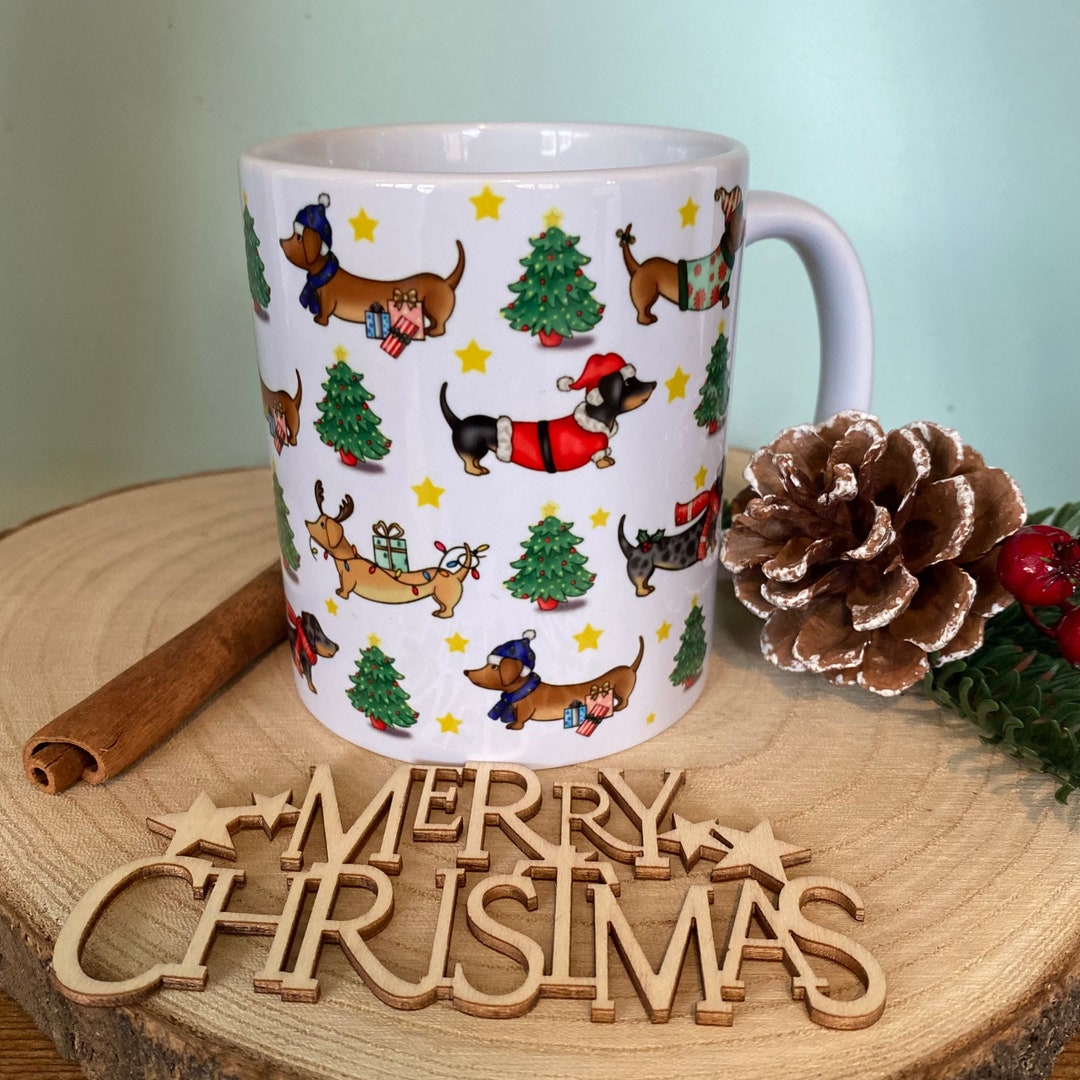 Personalised Dachshund Mug, Christmas Dog Mug, Gift for Dog Lovers ...