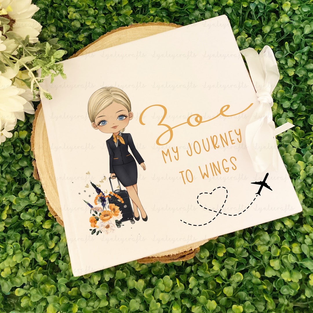 Personalised Cabin Crew Memory Book, Personalised Velvet Scrapbook ...