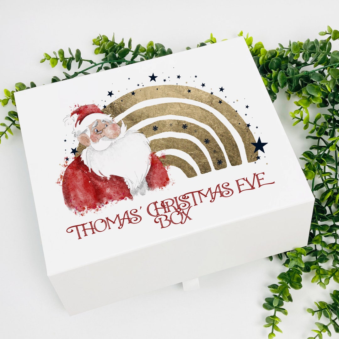 Santa Christmas Eve Box, Personalised Magnetic Christmas Box, Santa ...