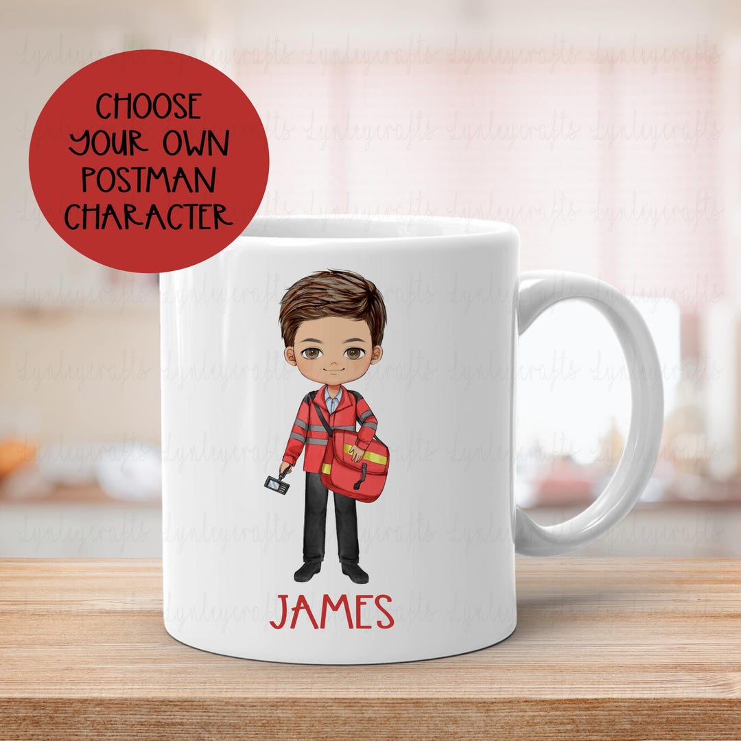 Personalised Postman Mug, Choose Your Own Postman Character, Postman ...