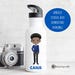 School Boy Character Water Bottle, Personalised Boys Drinks Bottle, PE ...