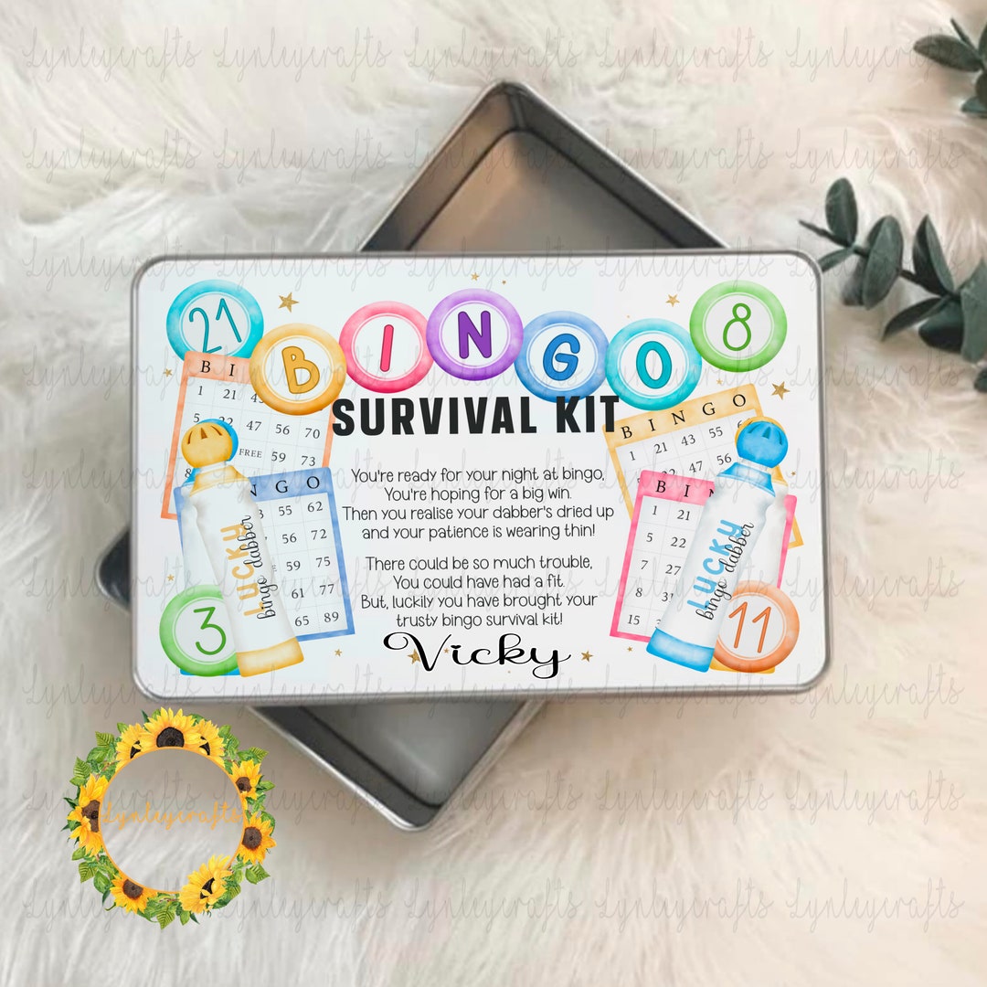 Bingo Survival Kit Tin, Personalised Bingo Gift, Gift for Bingo Lover ...