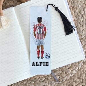 Personalised Boys Football Book Mark, Soccer Bookmark, Football Lover ...