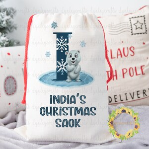 Polar Bear Alphabet Christmas Sack, Personalised Kids Christmas ...