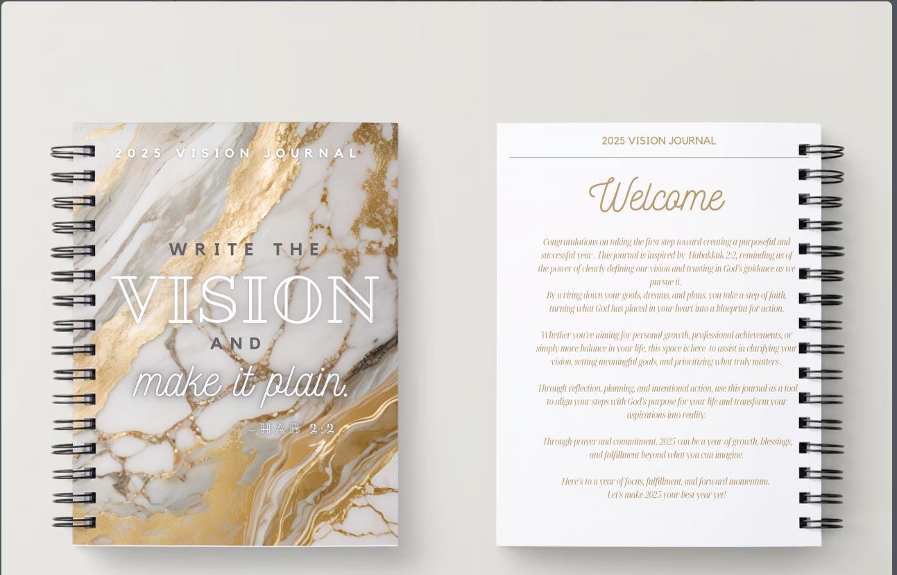 Stylish Vision Journal Bundle, Printable Vision Board, Faith Based ...