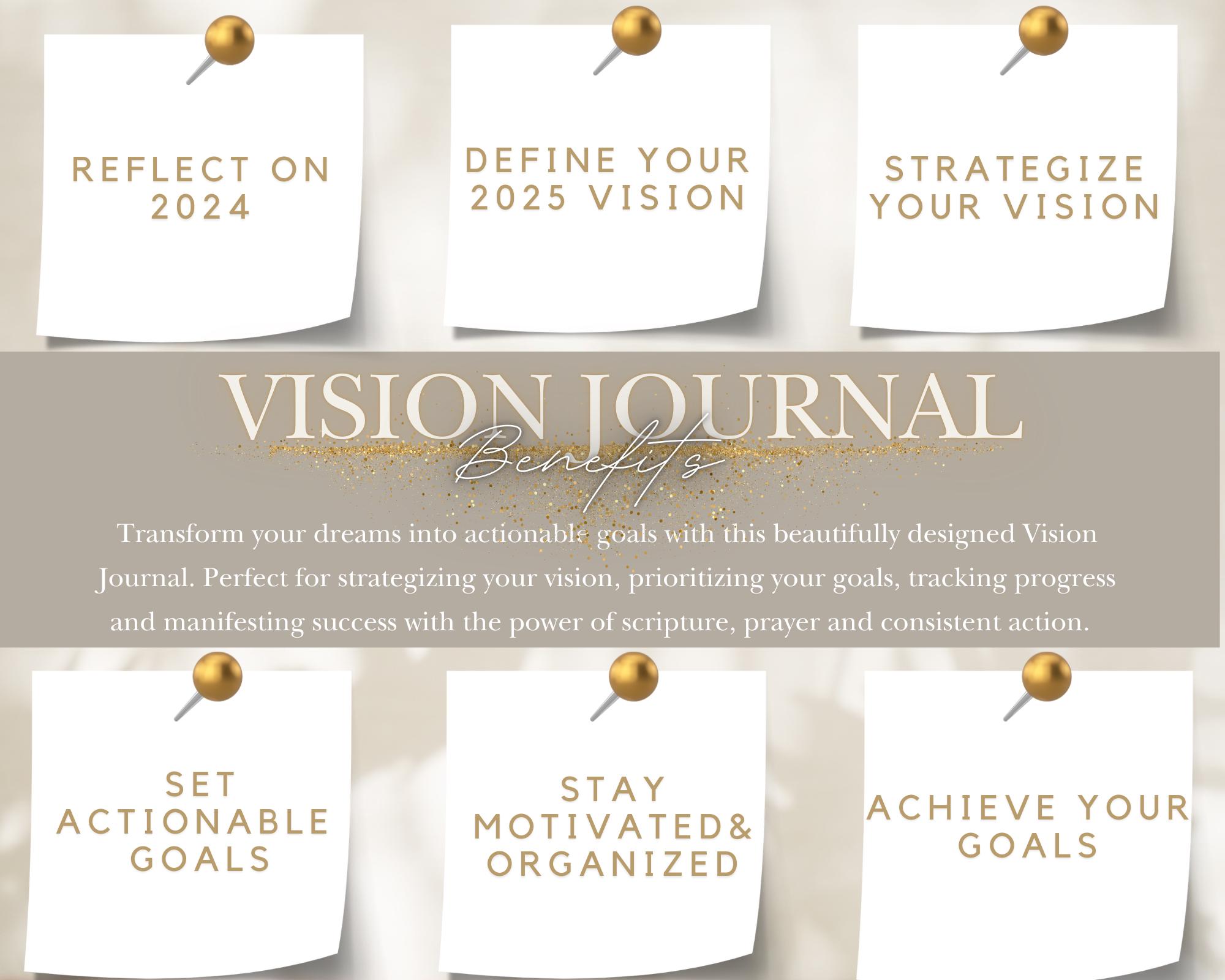 Stylish Vision Journal Bundle, Printable Vision Board, Faith Based ...