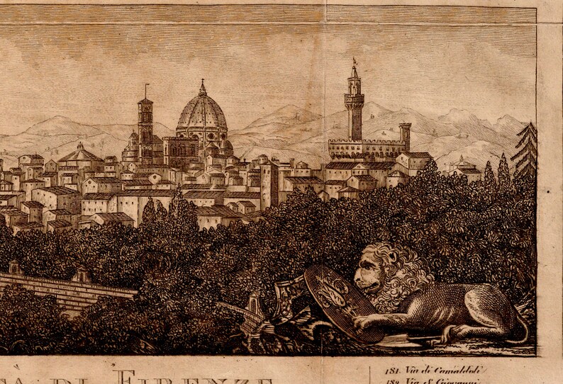 Vintage Map of Florence Italy Digital Download Old Florence Italy Wall ...