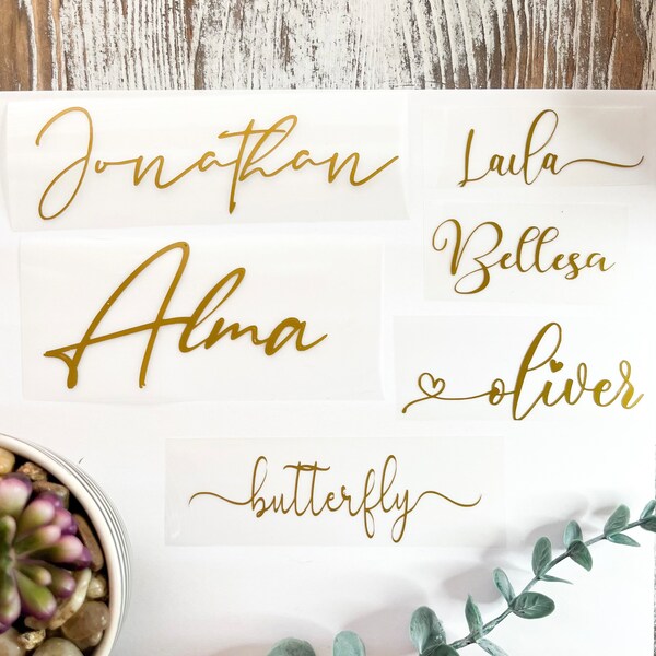 Calligraphy Name Decal - Etsy