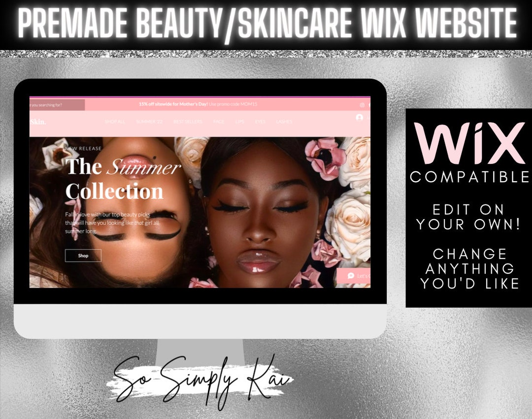 WIX Website Template, Perfect for Makeup, Lashes, Skincare Brand, Girly ...
