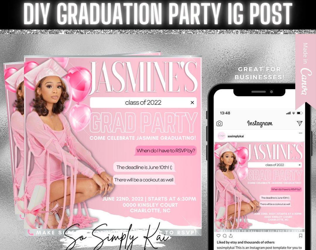 DIY Graduation Party IG Post, Grad Party, Grad Bash, Graduate, College ...