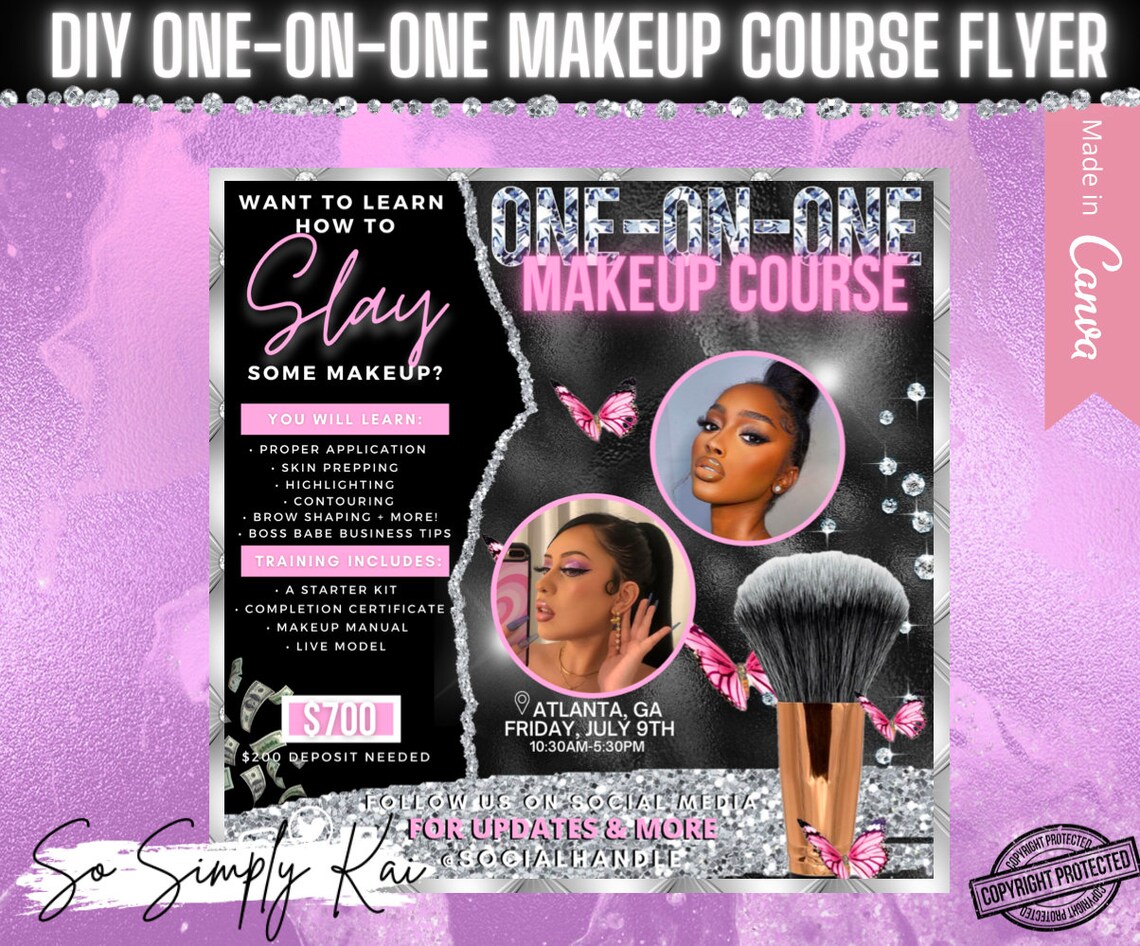 DIY One-on-one Makeup Course Flyer Makeup Artist Makeup - Etsy