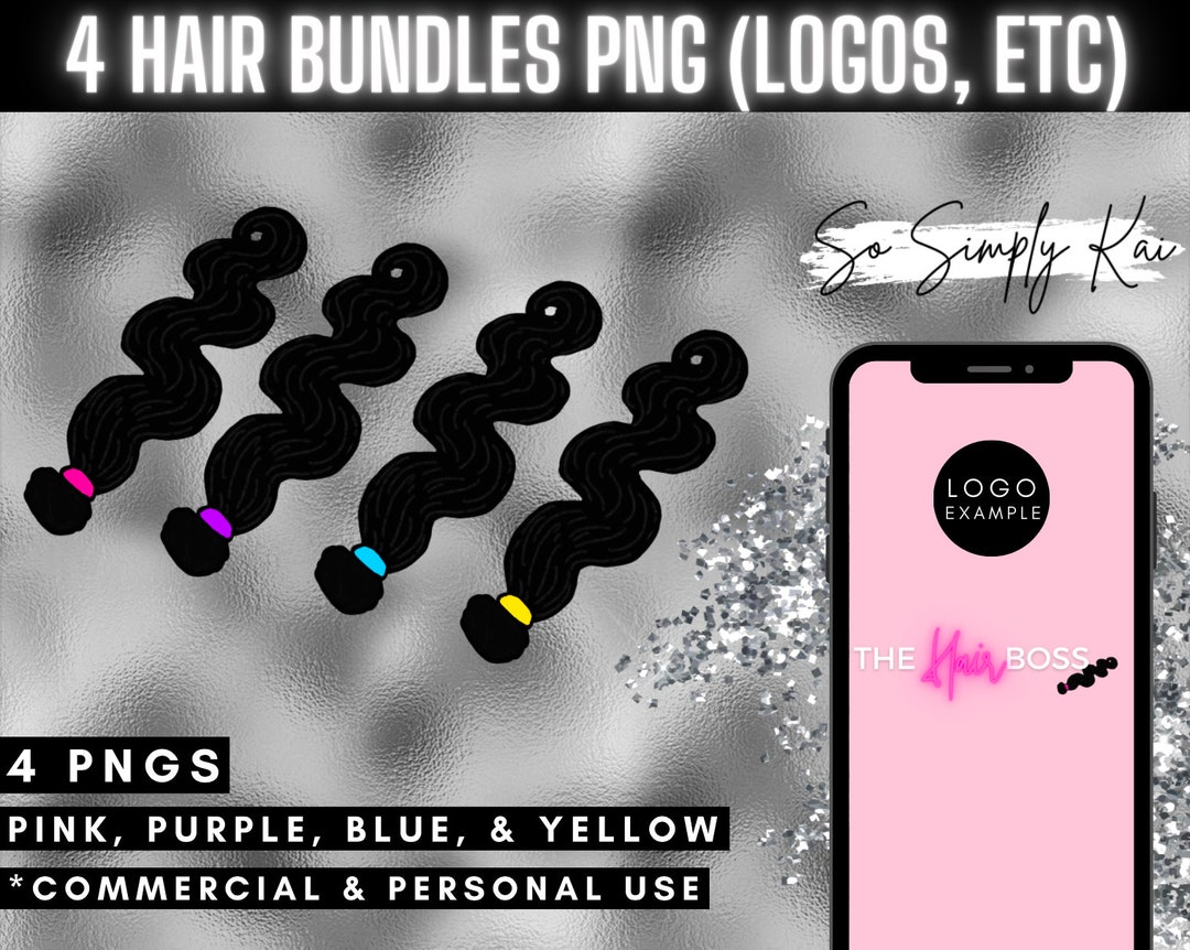 4 Hair Bundles PNG for Logos, Business, Business Card, Hair Salon ...