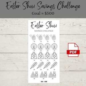 Easter Show Savings Challenge | Printable PDF | Savings Tracker ...